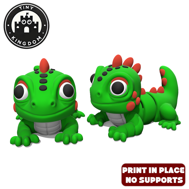 3D Printable Flexi Tiny Iguana, Articulated fidget figure, keychain ...