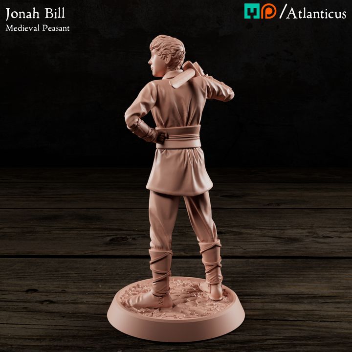 3D Printable Male Medieval Peasant - Jonah Bill by Atlanticus Arts