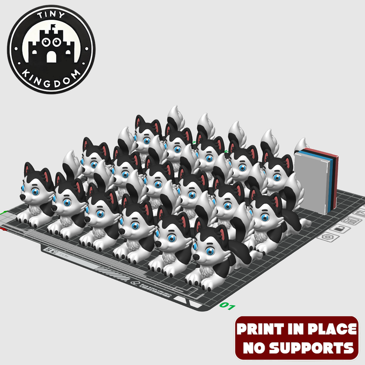 3D Printable Flexi Tiny Husky, Articulated fidget figure, keychain ...