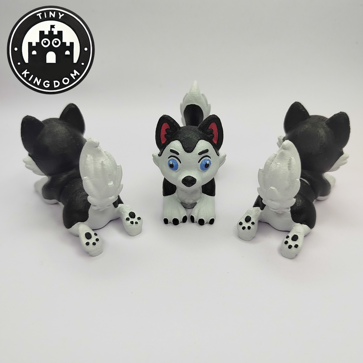 3D Printable Flexi Tiny Husky, Articulated fidget figure, keychain ...