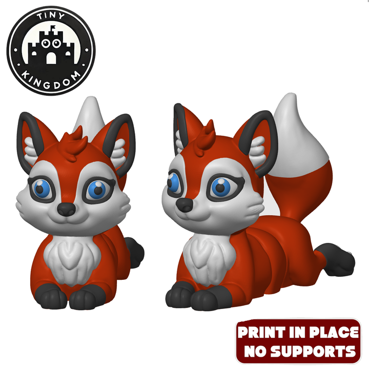 3D Printable Flexi Tiny Fox, Articulated fidget figure, keychain ...