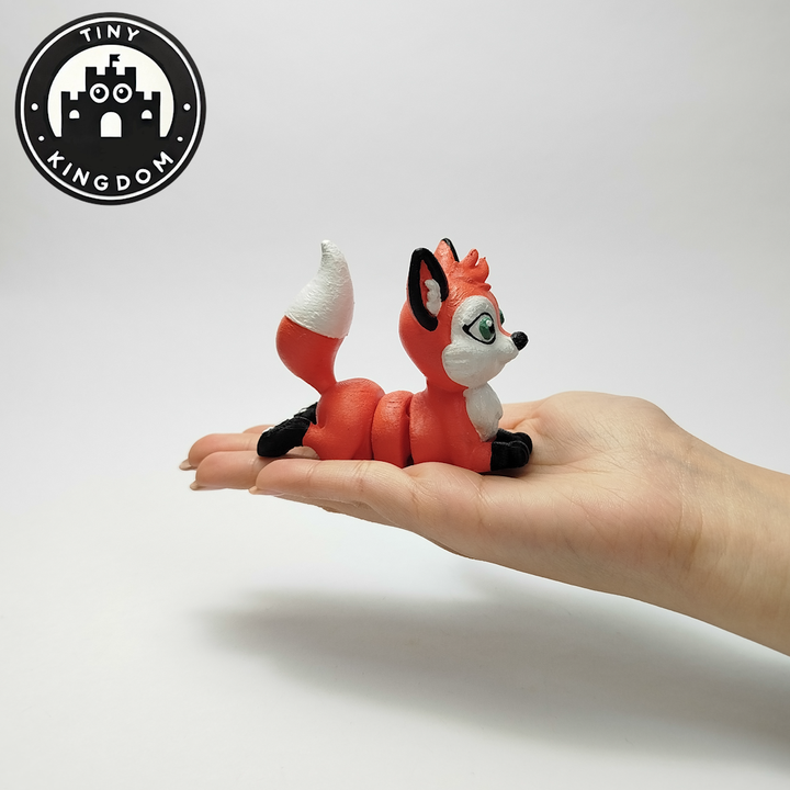 3D Printable Flexi Tiny Fox, Articulated fidget figure, keychain ...