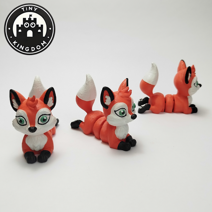 3D Printable Flexi Tiny Fox, Articulated fidget figure, keychain ...