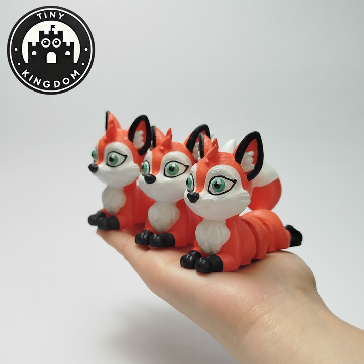 3D Printable Flexi Tiny Fox, Articulated fidget figure, keychain ...