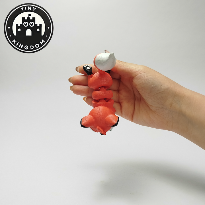 3D Printable Flexi Tiny Fox, Articulated fidget figure, keychain ...