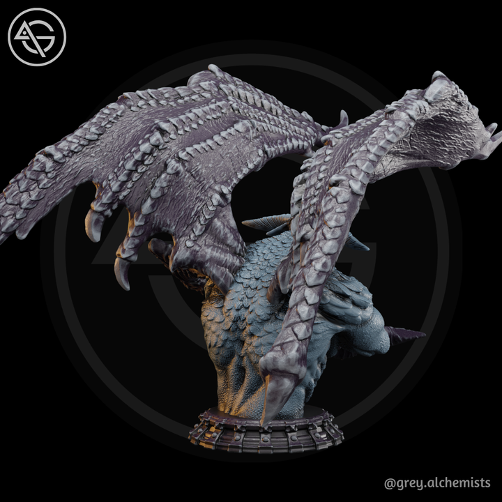 3D Printable Miniature Bust - Kaldaroth the Shadow Demon with Wings ...