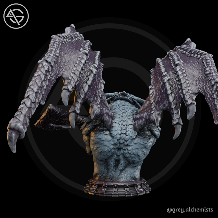 3D Printable Miniature Bust - Kaldaroth the Shadow Demon with Wings ...