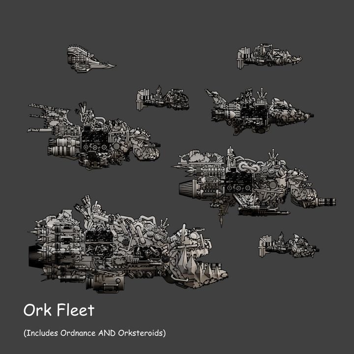 3D Printable Ork Fleet Bundle by Space Cowboys