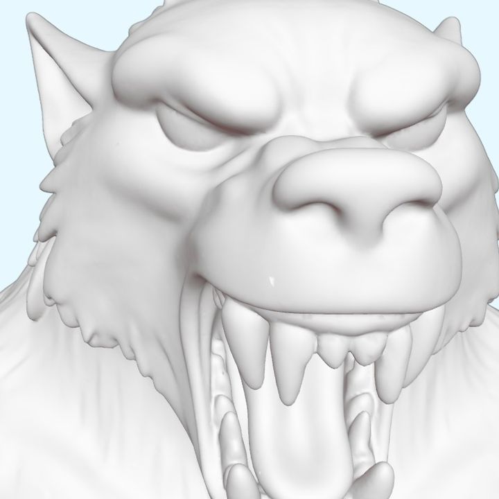 3D Printable Werewolf Bust – Forest Variant by Fantasy Figures