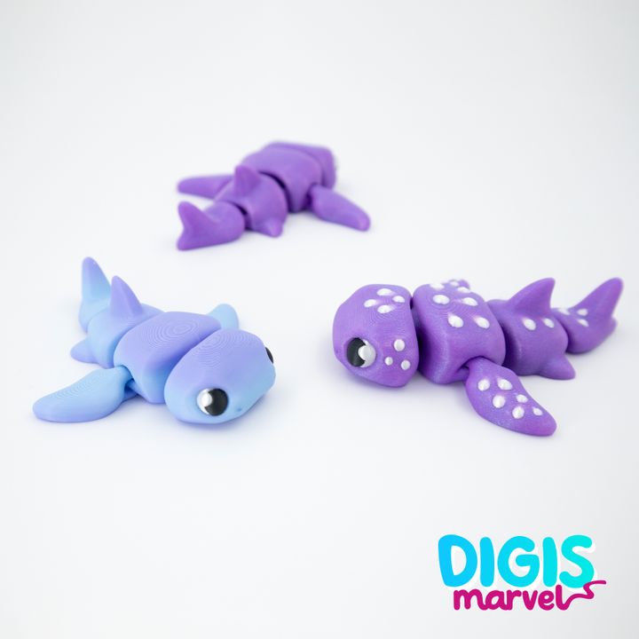 3D Printable Flexi Tiny Whale Shark + Keychain by DigisMarvel