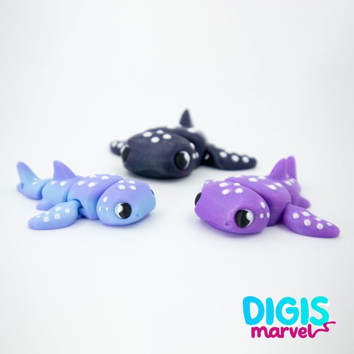 3D Printable Flexi Tiny Whale Shark + Keychain by DigisMarvel