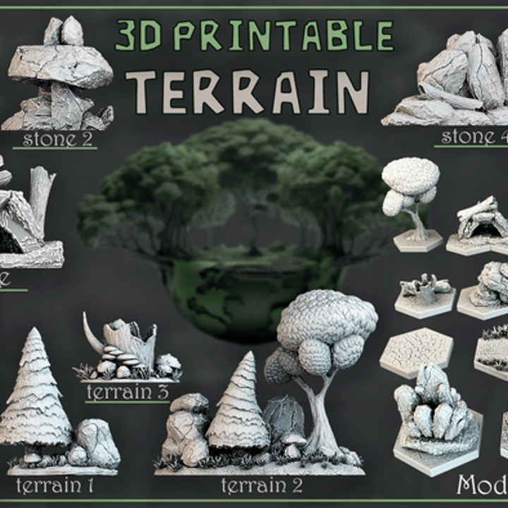 3D Printable 3D printable Modular Terrain by Creator