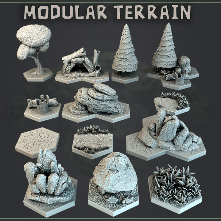 3D Printable 3D printable Modular Terrain by Creator