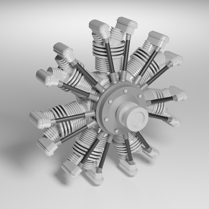 3D Printable Small Radial Engine by JSK Miniatures