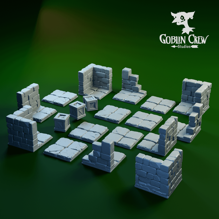 3D Printable 5-Piece Dungeon Set by Goblin Crew Studios