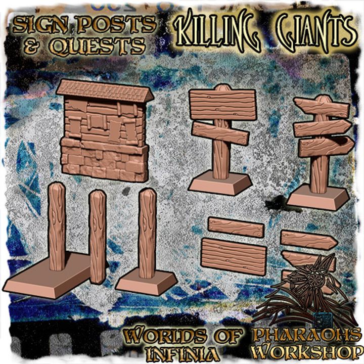 3D Printable Questboards and Signposts by Pharaoh's Workshop