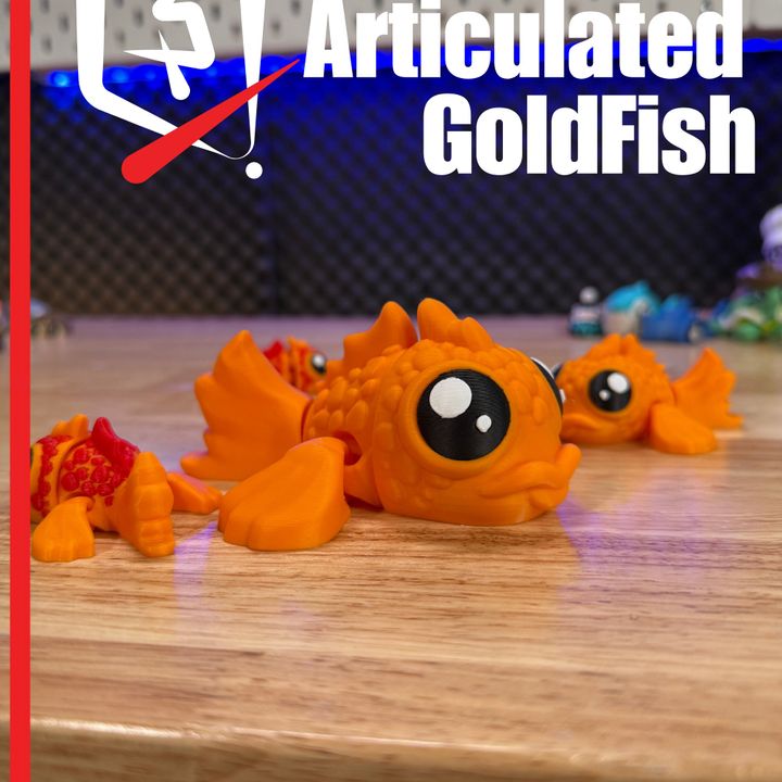 3D Printable Articulated GoldFish by Plastic 3d