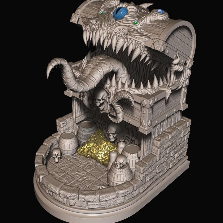 3D Printable MIMIC DICE TOWER by DRAGONSCAVE
