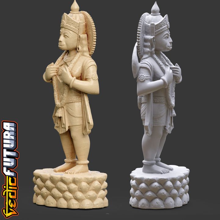 3D Printable Hanuman: Heart of Devotion by VedicFutura