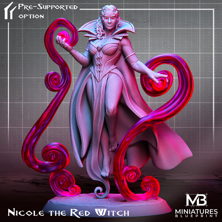 3D Printable Nicole Red Witch by Miniatures Blueprint