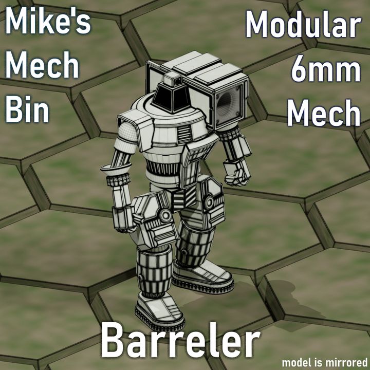 3D Printable Barreler Medium Mech by Mike's Mech Bin