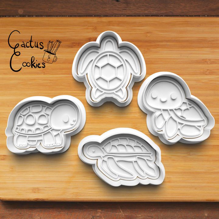 3D Printable Turtle Cookie Cutter set 0818 by James-Jason Beckers