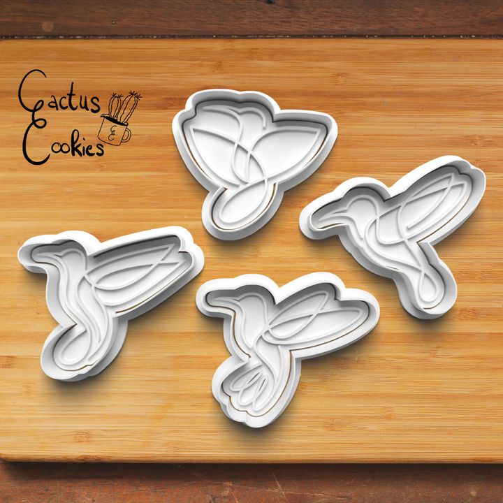 3D Printable Hummingbird Cookie Cutter set 0819 by James-Jason Beckers