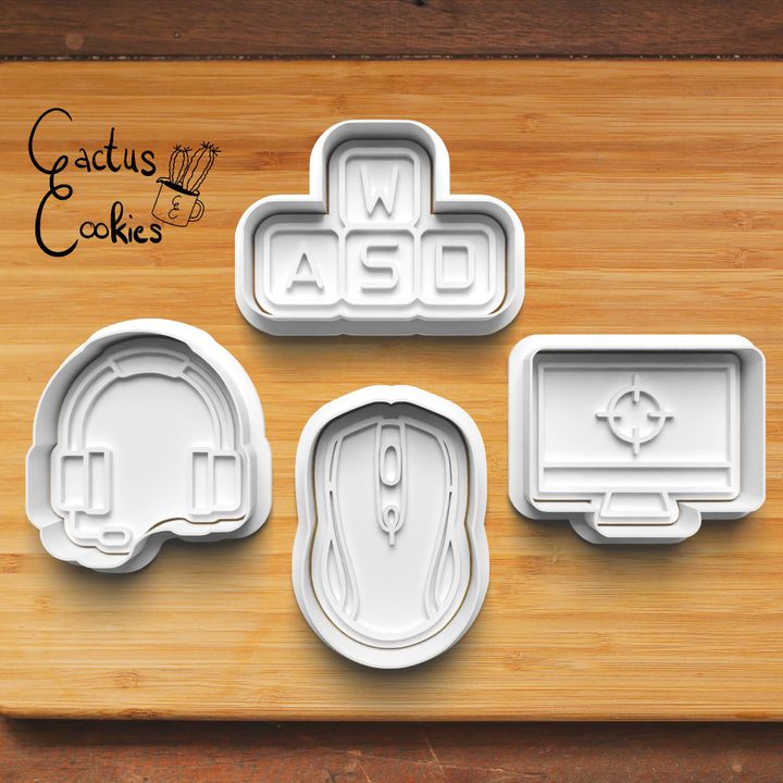 3D Printable PC Gamer Cookie Cutter set 0823 by James-Jason Beckers