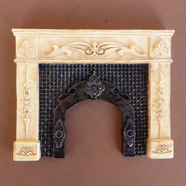 3D Printable Dollhouse Fireplace 1:12 scale by dogpuddle