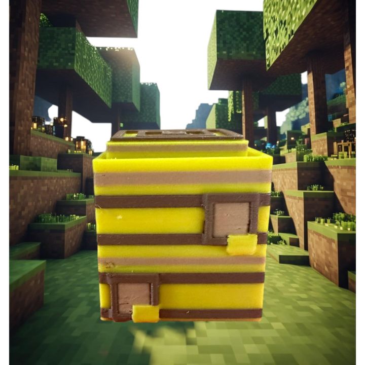 3D Printable Minecraft Beehive Clicker Fidget and Keychain by Jambaby ...