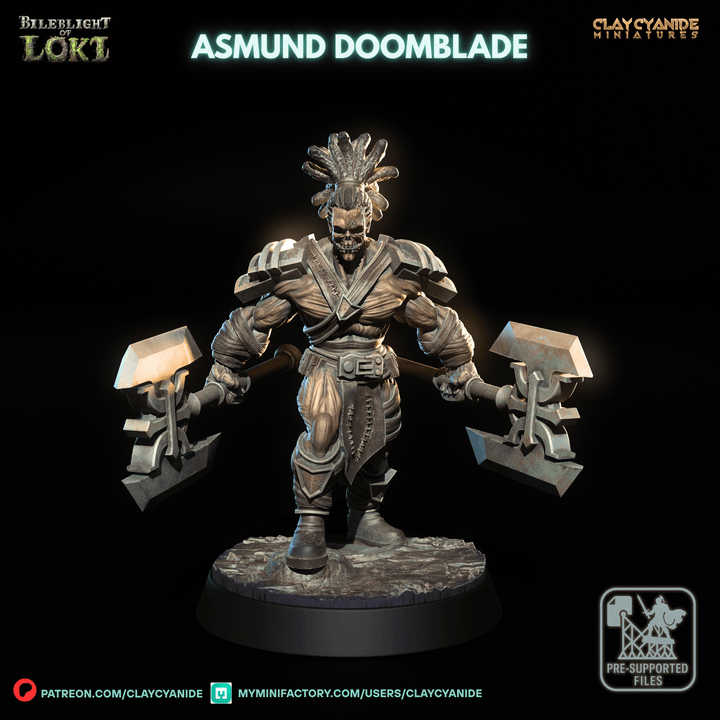 3D Printable Asmund Doomblade by Clay Cyanide Miniatures