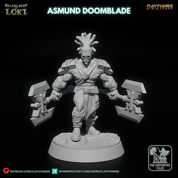 3D Printable Asmund Doomblade by Clay Cyanide Miniatures