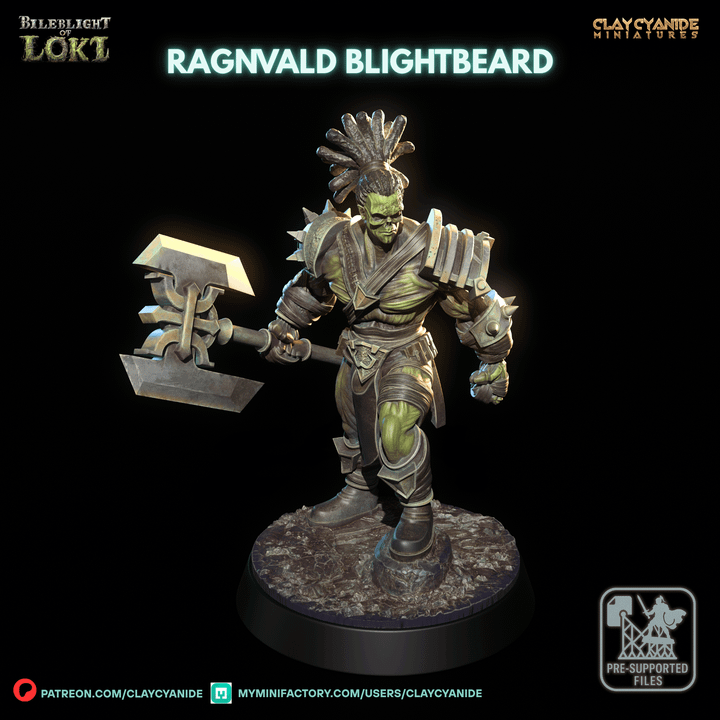 3D Printable Ragnvald Blightbeard by Clay Cyanide Miniatures