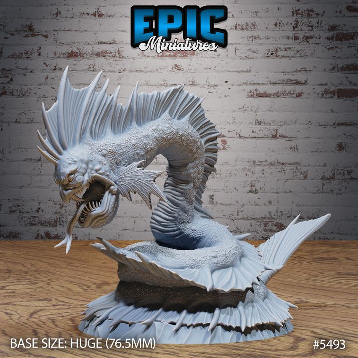 3D Printable Sea Serpent Monster Swirl / Water Creature / Ocean Beast ...