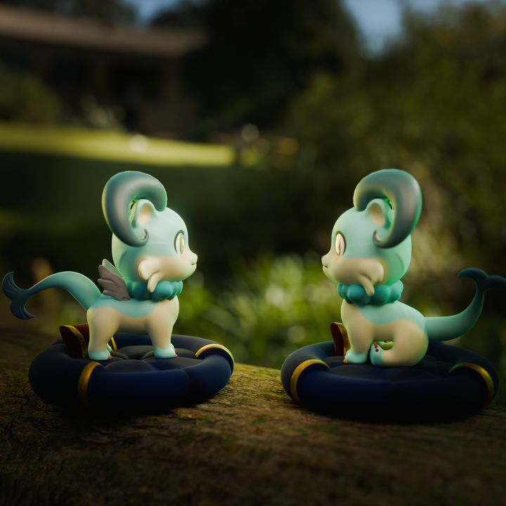 3D Printable Honkai Star Rail HSR Chimera Cyan Cute Toy (2 Poses ...