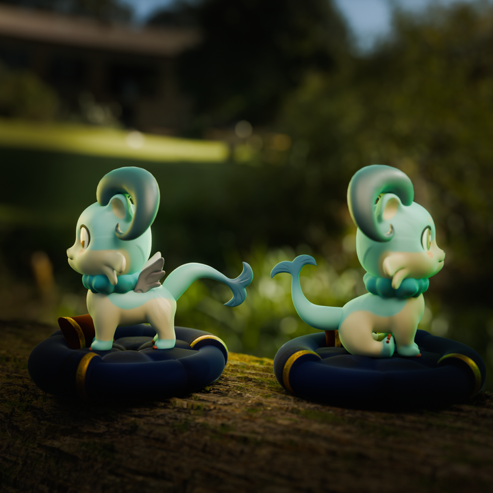 3D Printable Honkai Star Rail HSR Chimera Cyan Cute Toy (2 Poses ...
