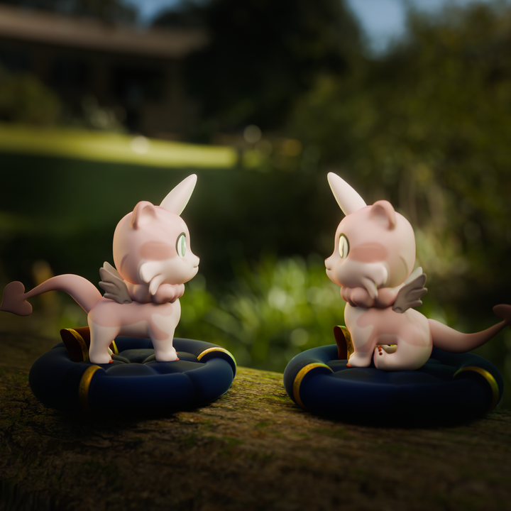 3D Printable Honkai Star Rail HSR Chimera Pink Cute Toy (2 Poses ...