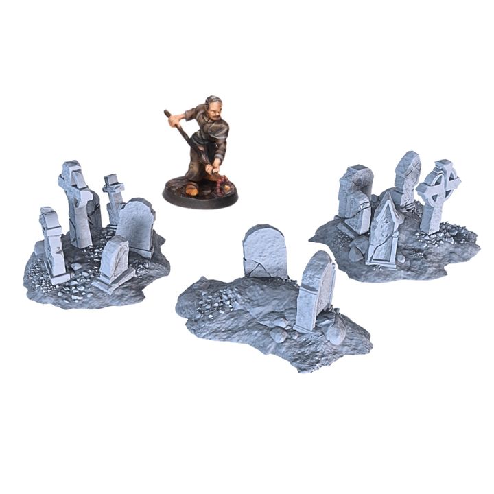 3D Printable Gravestones Piles by My Dungeon