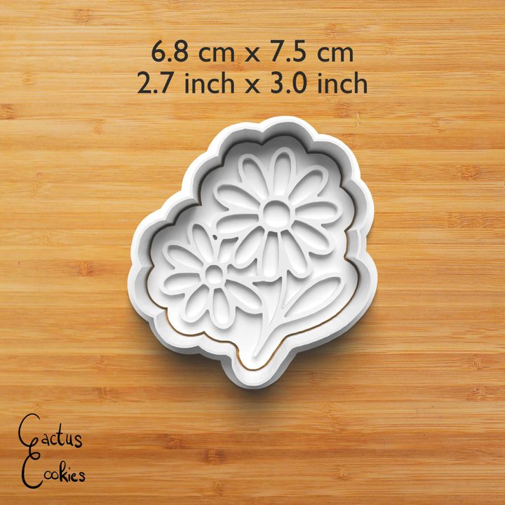 3D Printable Daisy Flower Cookie Cutter set 0844 by James-Jason Beckers
