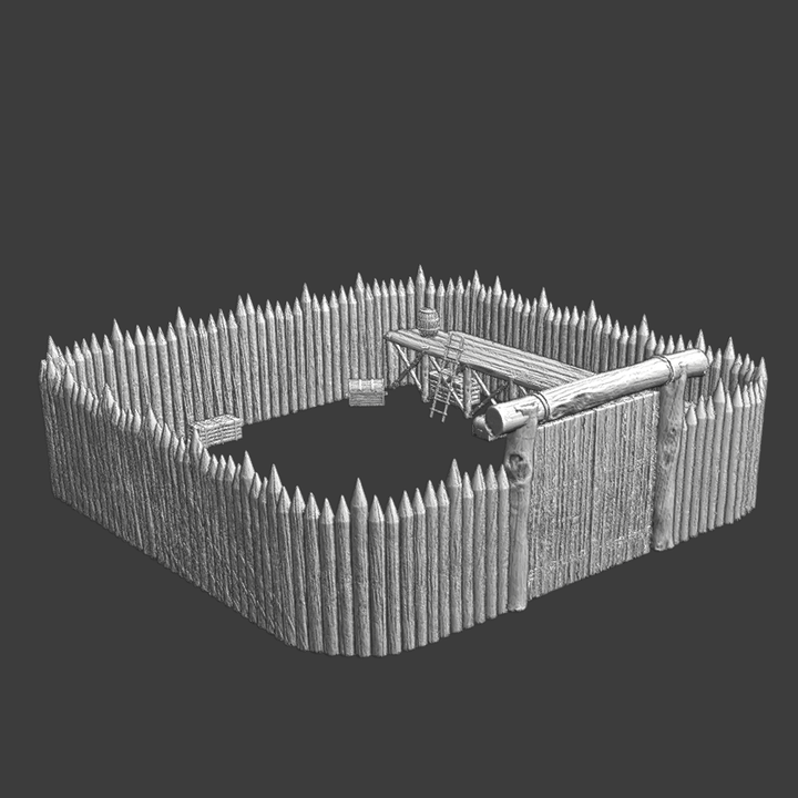 3D Printable Medieval Simple Fortification by Northern Crusades Miniatures
