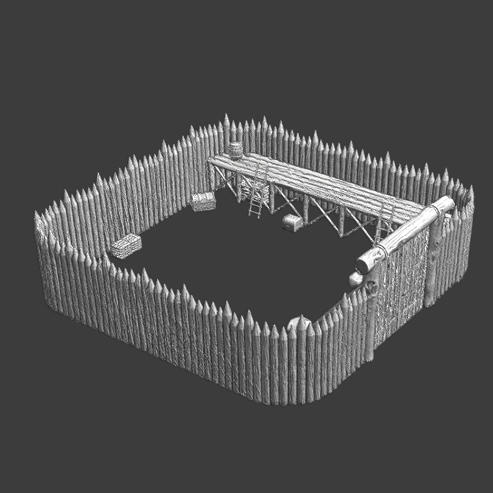 3D Printable Medieval Simple Fortification by Northern Crusades Miniatures