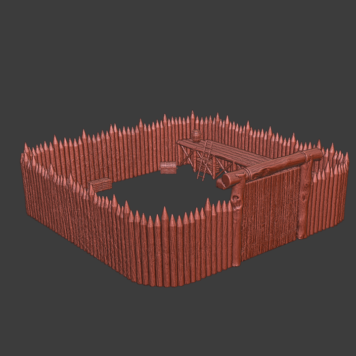 3D Printable Medieval Simple Fortification by Northern Crusades Miniatures