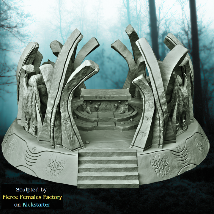 3D Printable Cult of Cthulhu: Cultists pin-up, Altar terrain [Personal ...