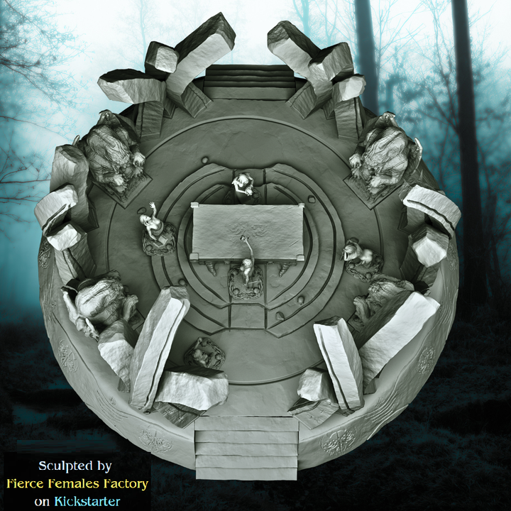 3D Printable Cult of Cthulhu: Cultists pin-up, Altar terrain [Personal ...