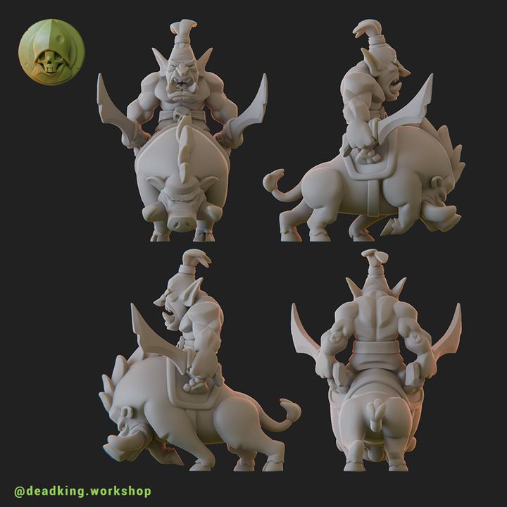 3D Printable Orc Boar Rider by Dead King Workshop