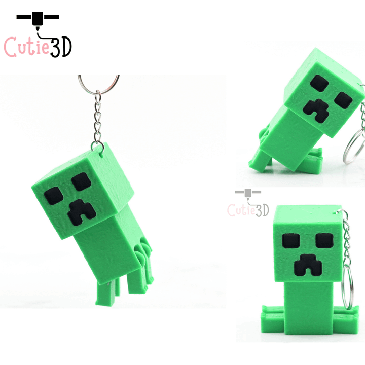 3D Printable Cutie3D Articulated Minecraft Creeper Keycap Fidget ...