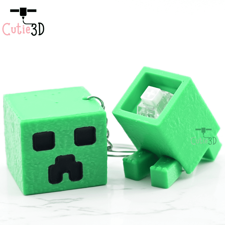 3D Printable Cutie3D Articulated Minecraft Creeper Keycap Fidget ...