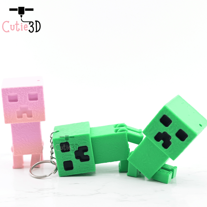 3D Printable Cutie3D Articulated Minecraft Creeper Keycap Fidget ...