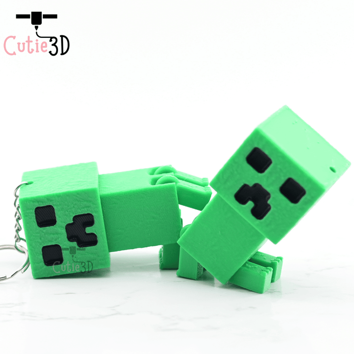 3D Printable Cutie3D Articulated Minecraft Creeper Keycap Fidget ...