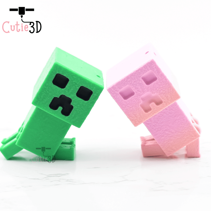 3D Printable Cutie3D Articulated Minecraft Creeper Keycap Fidget ...